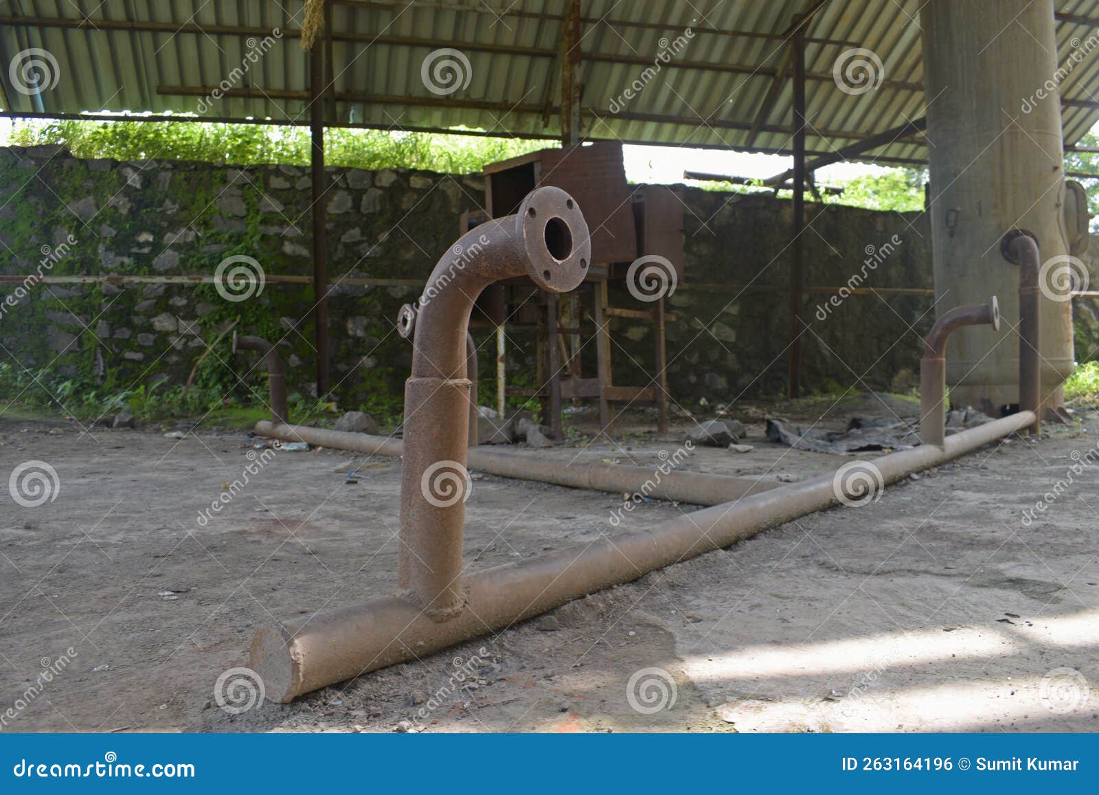 Old Rustic Pipe in Abandoned Factory Stock Photo - Image of rust ...