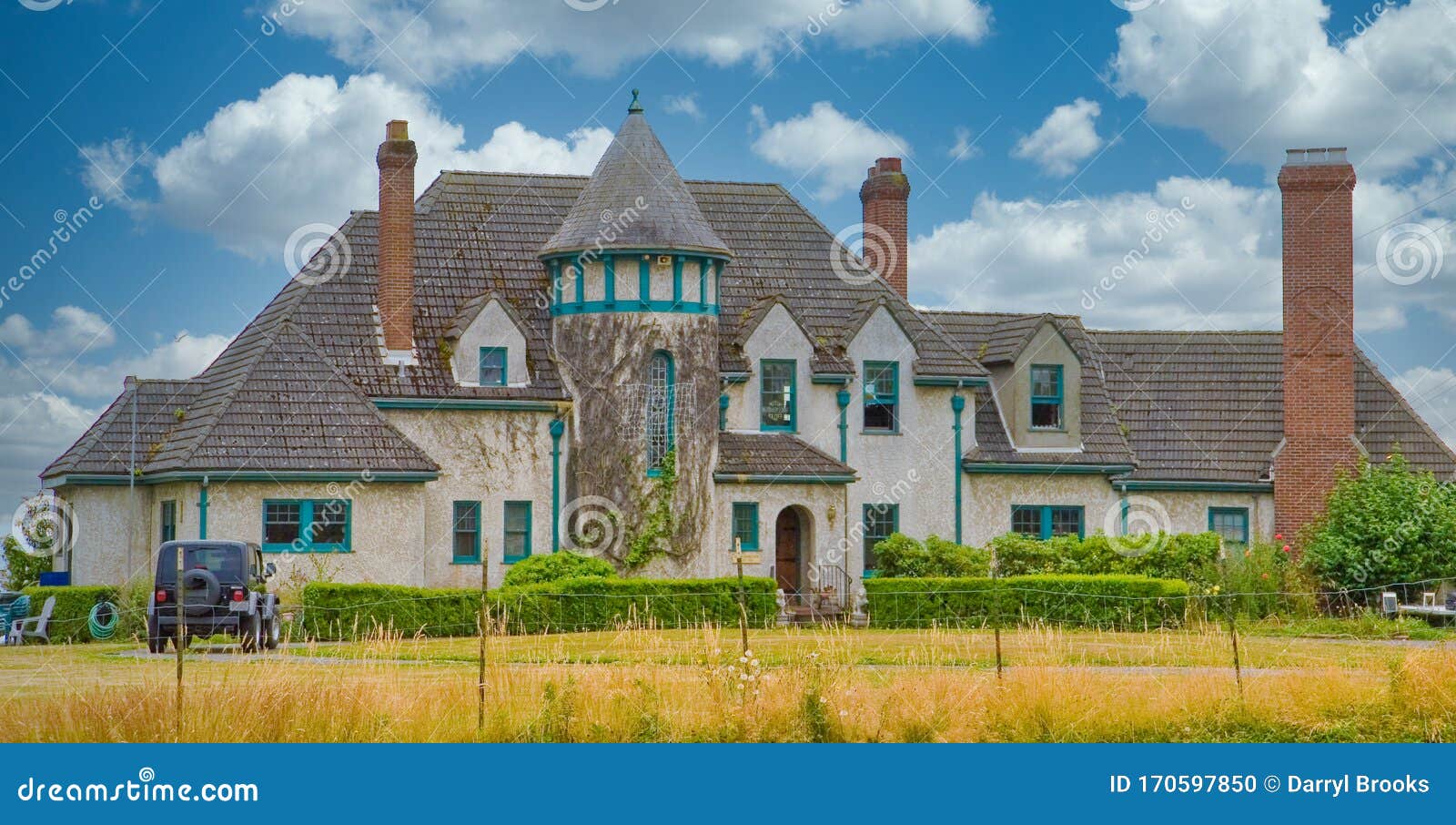 Rustic Plaster Mansion stock photo. Image of home, mansion - 170597850