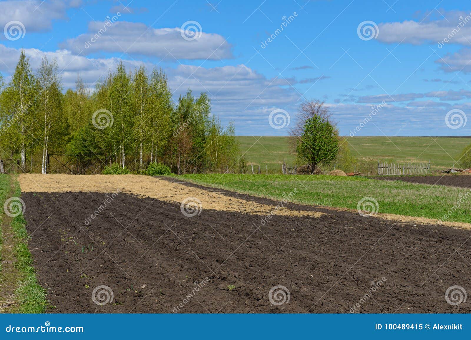 Rustic plowed garden stock image. Image of agriculture - 100489415