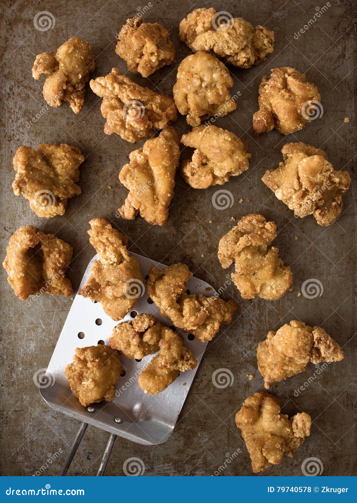 Rustic Popcorn Fried Chicken Nugget Stock Photo - Image of closeup ...