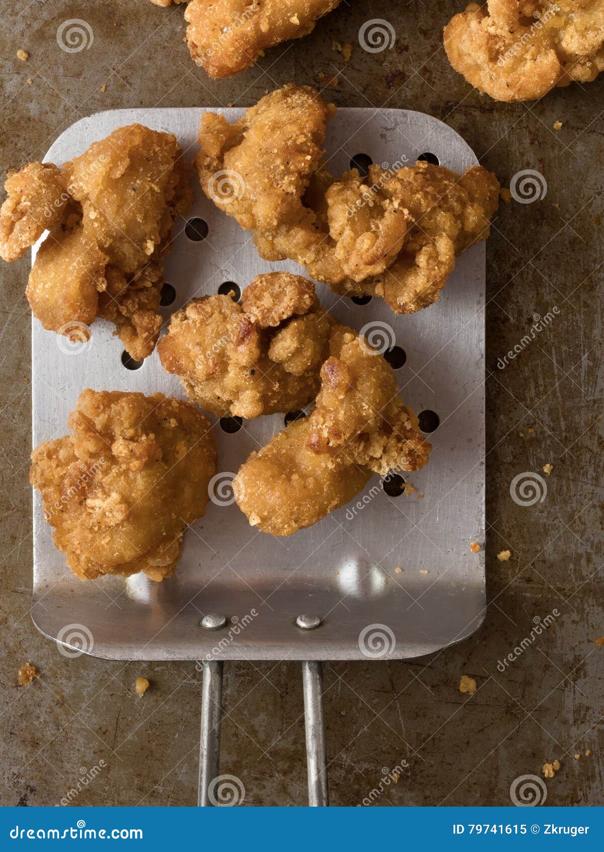 Rustic Popcorn Fried Chicken Nugget Stock Image - Image of food, color ...