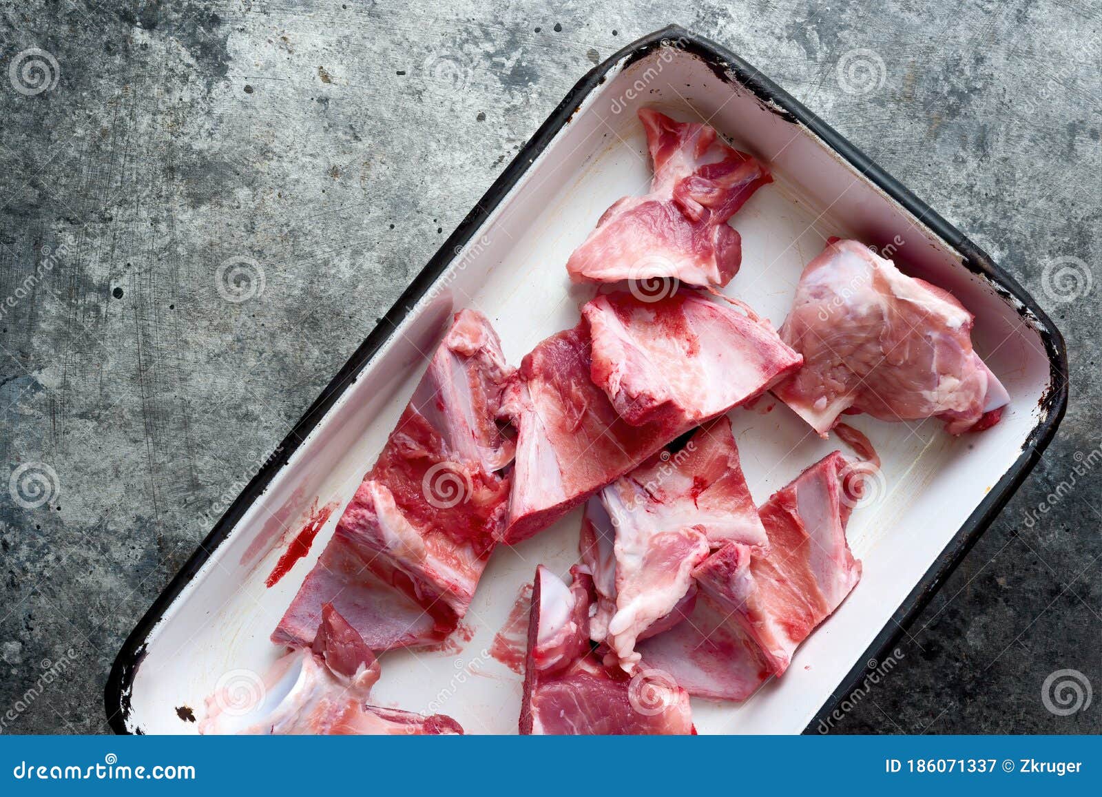 Raw Pork Bones Isolated On White Background Stock Photography ...