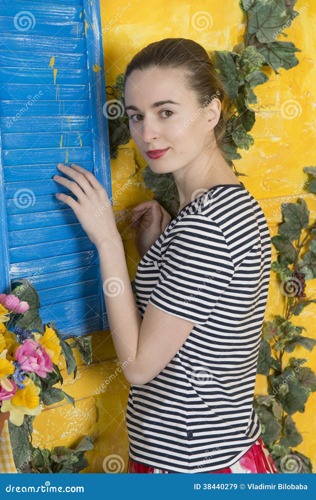 Rustic Portrait of a Young Woman Stock Image - Image of bright, studio ...