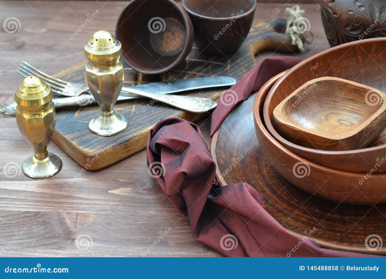 Rustic Pottery and Home Interior Decor. Antique Crockery Stock Photo ...
