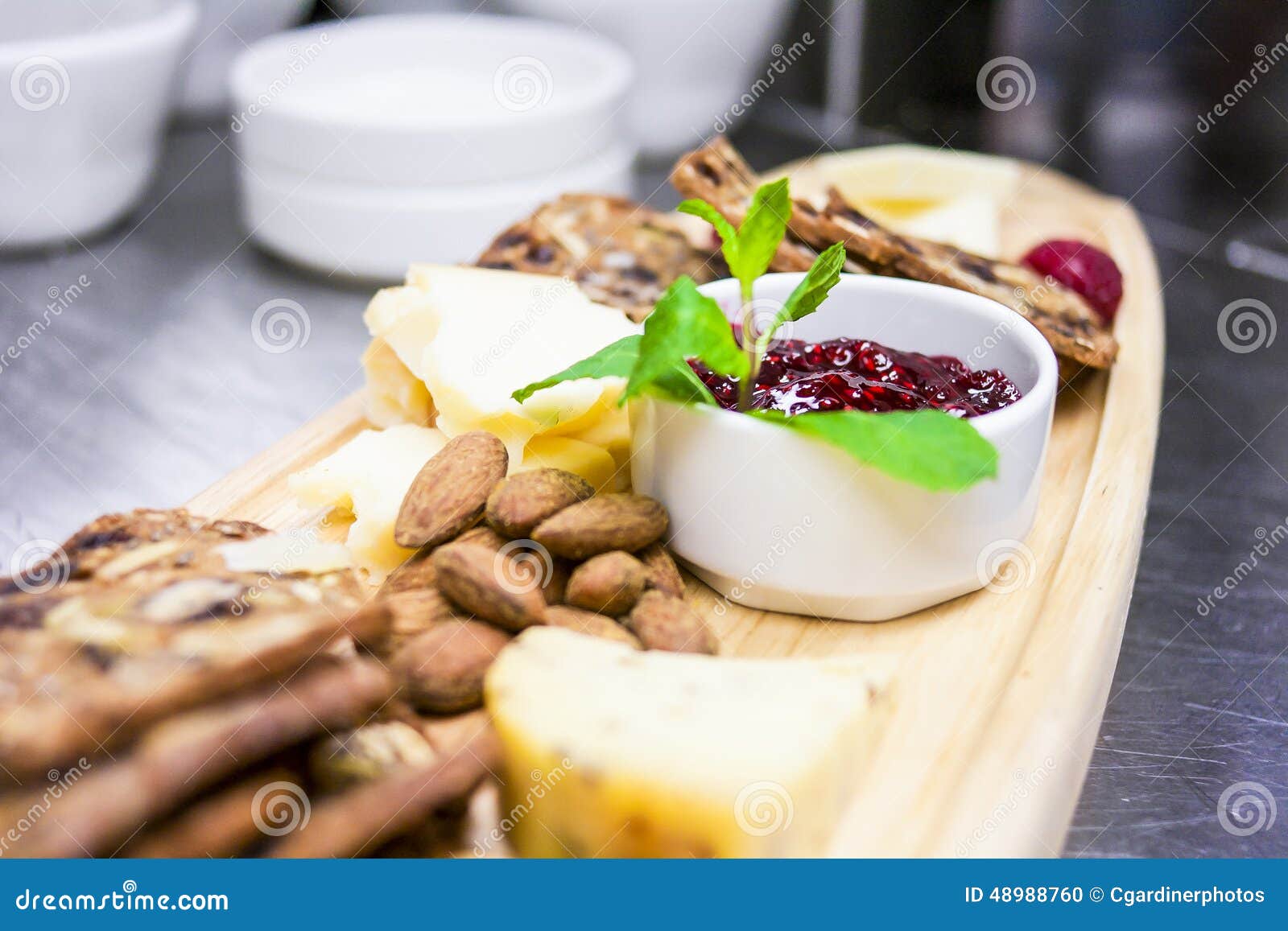 Rustic Presentation of Cheese and Cracker Platter Stock Photo - Image ...