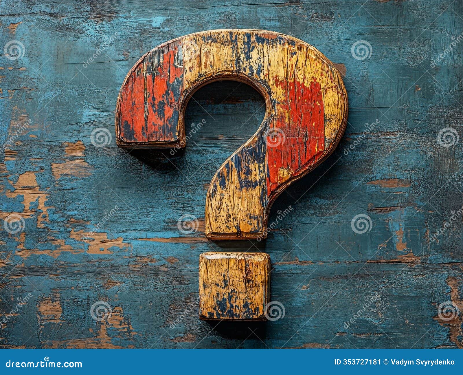 Rustic Question Mark on Blue Background Stock Illustration ...