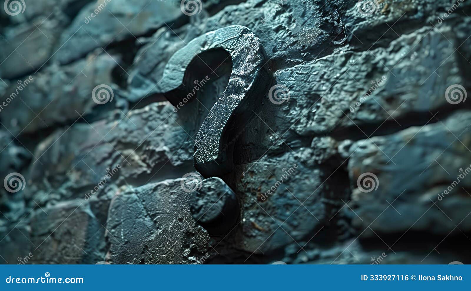 Rustic Question Mark on Textured Brick Wall Stock Illustration ...