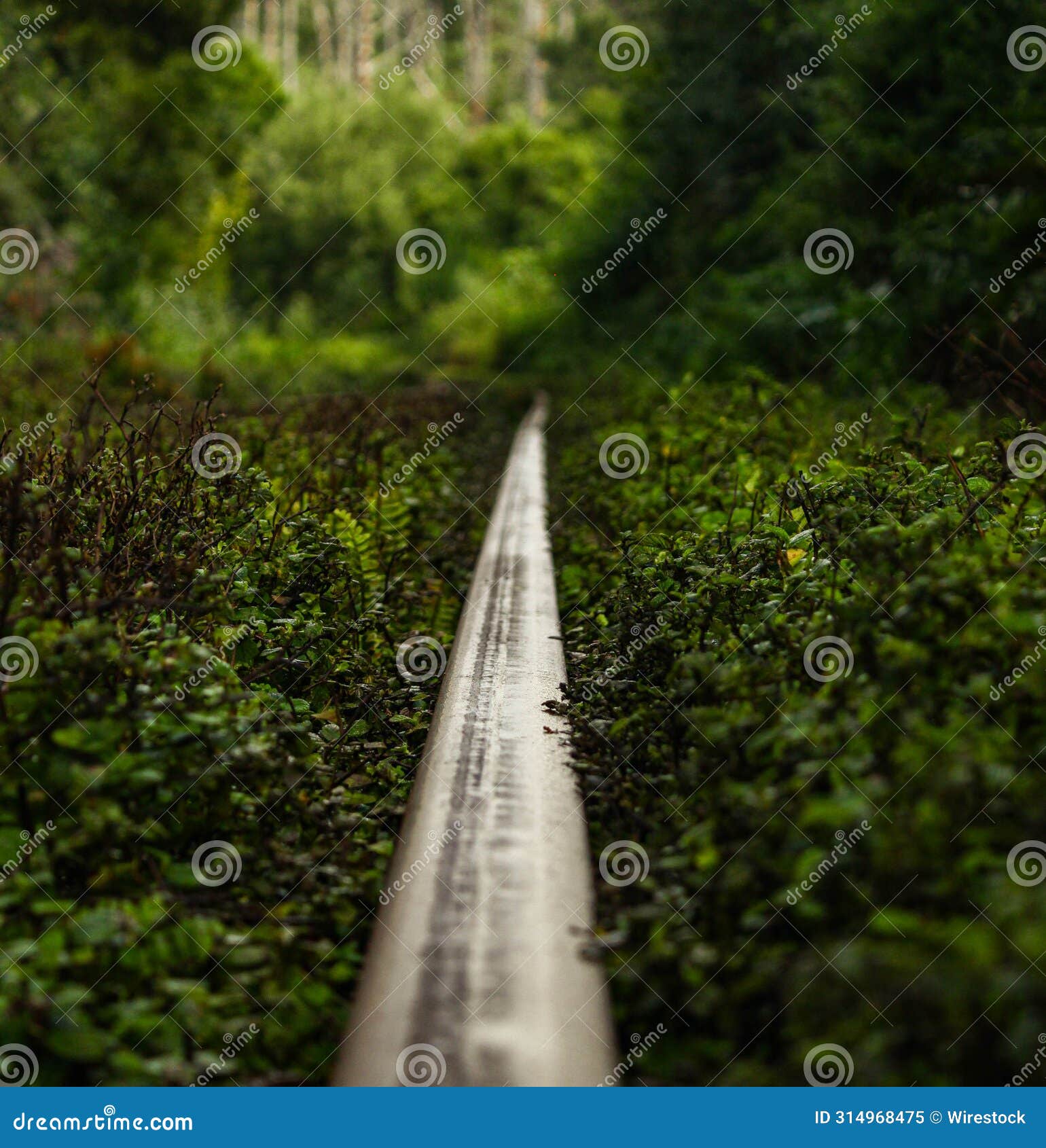 Rustic Railway Track Amidst Lush Woodland Scenery Stock Image - Image ...