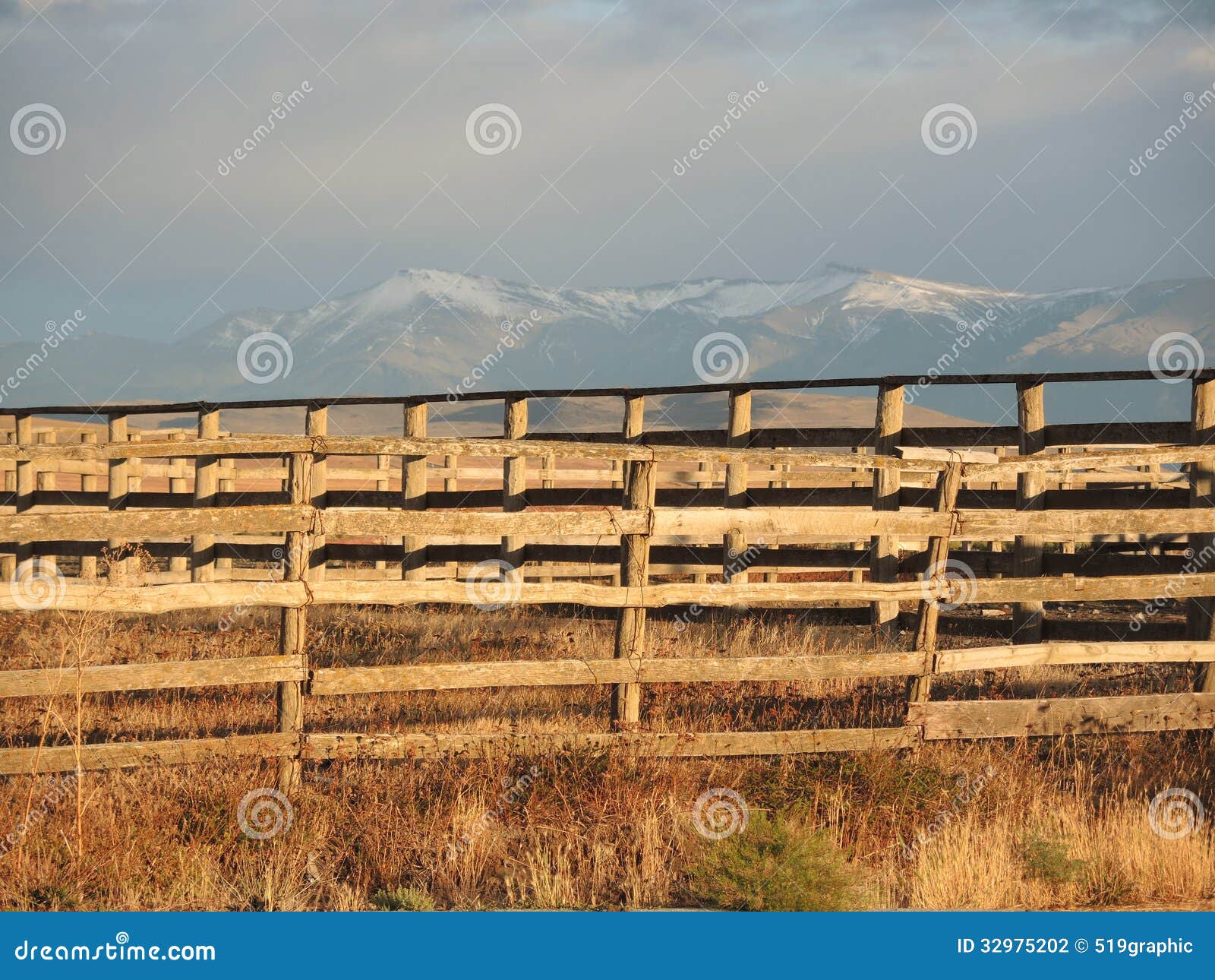 Rustic ranch fence stock photo. Image of post, mountain - 32975202