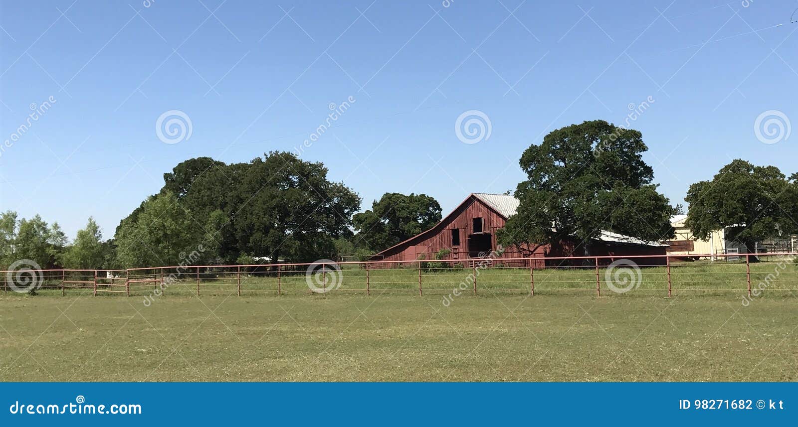 Rustic Red Barn in Farm Land Stock Photo - Image of outdoors, panorama ...