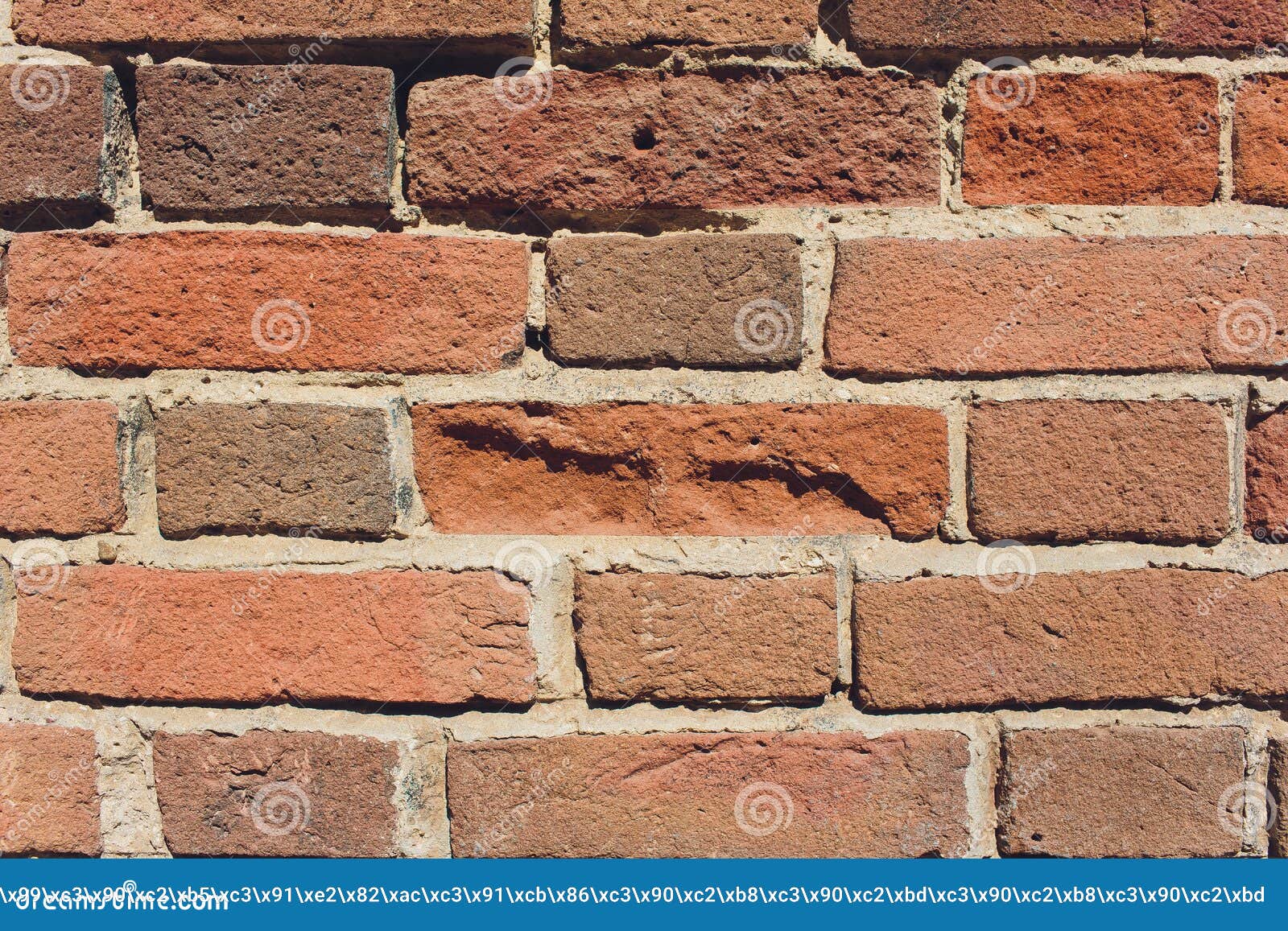 Rustic Red Brick Wall Used for House Construction. Stock Image - Image ...