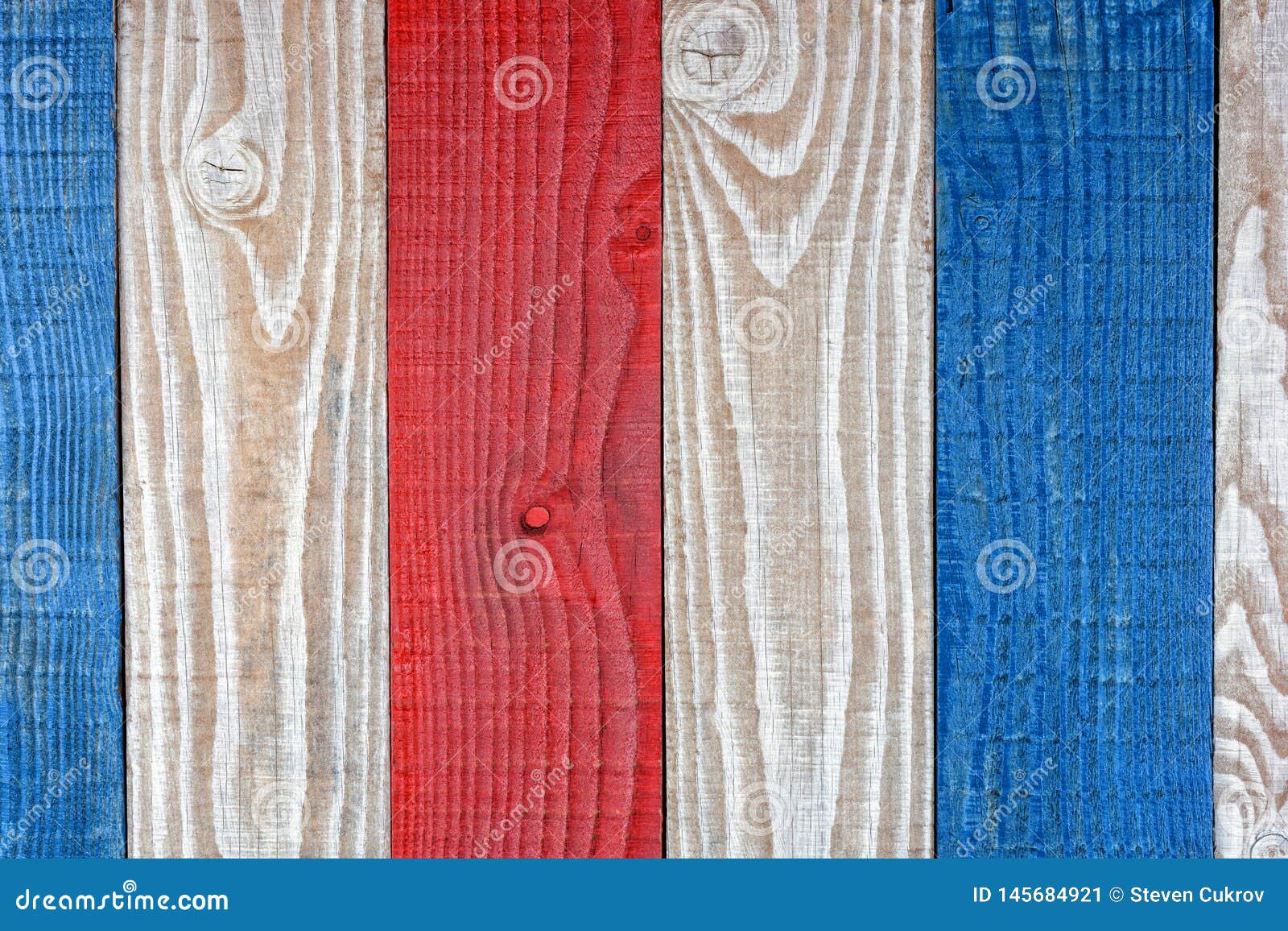 Rustic Red White and Blue Boards Background Stock Image - Image of ...