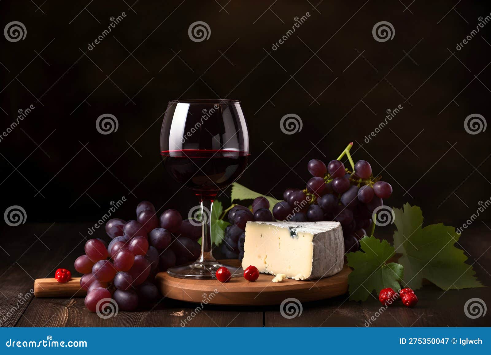 Rustic Red Wine Tasting Served with Cheese and Snacks, Generative AI ...
