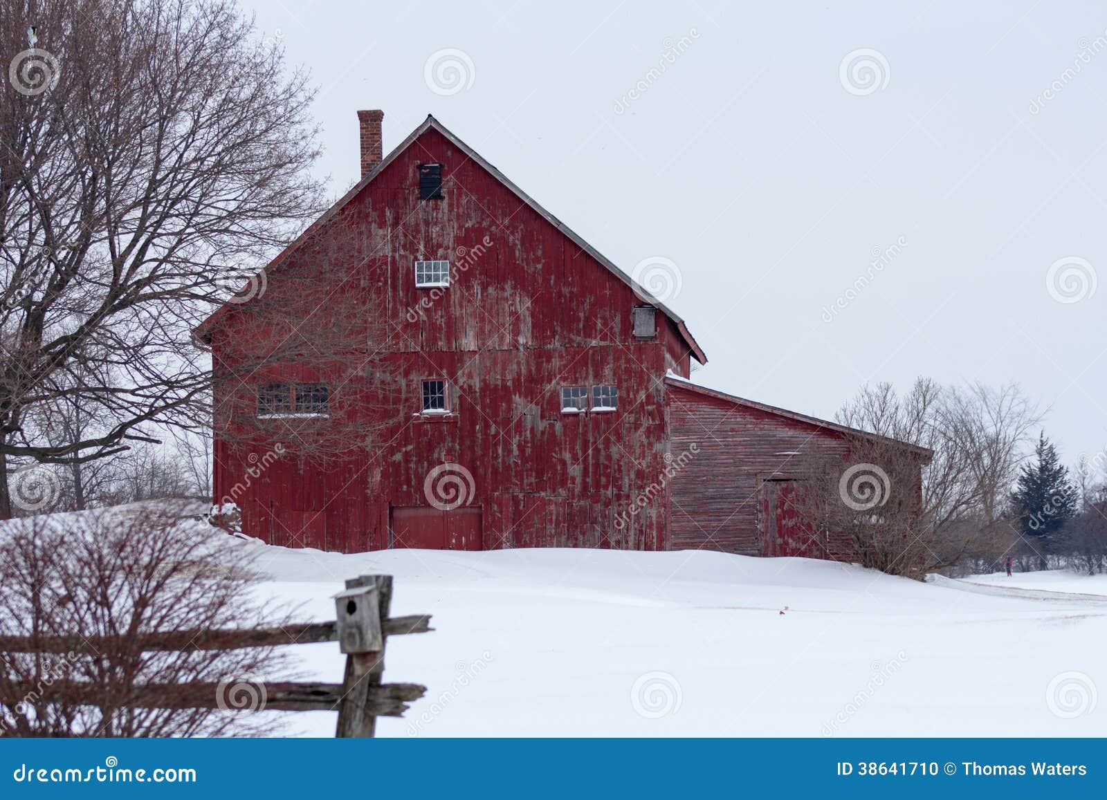 Snow Old Rustic Farm