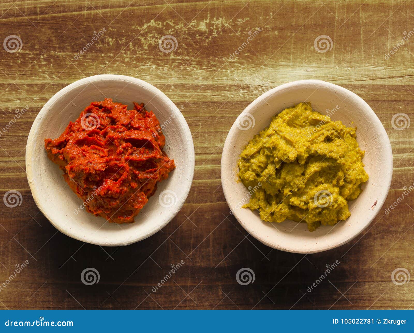 Rustic Red and Yellow Indian Curry Paste Stock Image - Image of green ...
