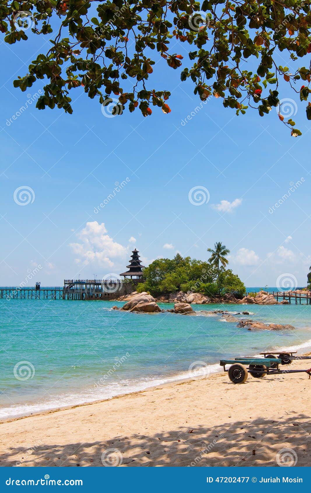 Rustic Resort in a Tropical Island Facing the Sea Stock Image - Image ...