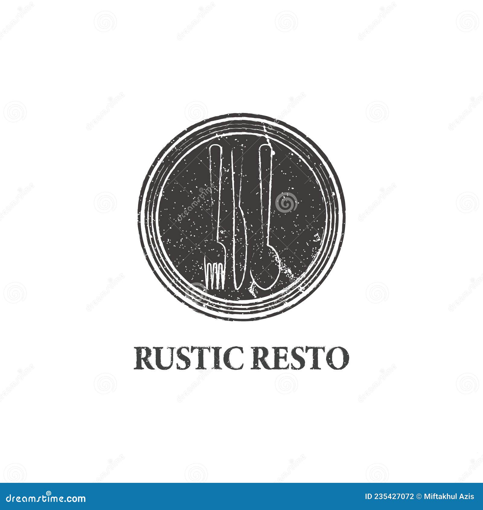 Rustic Resto Logo Applied for a Logo for the Restaurant. Stock Vector ...