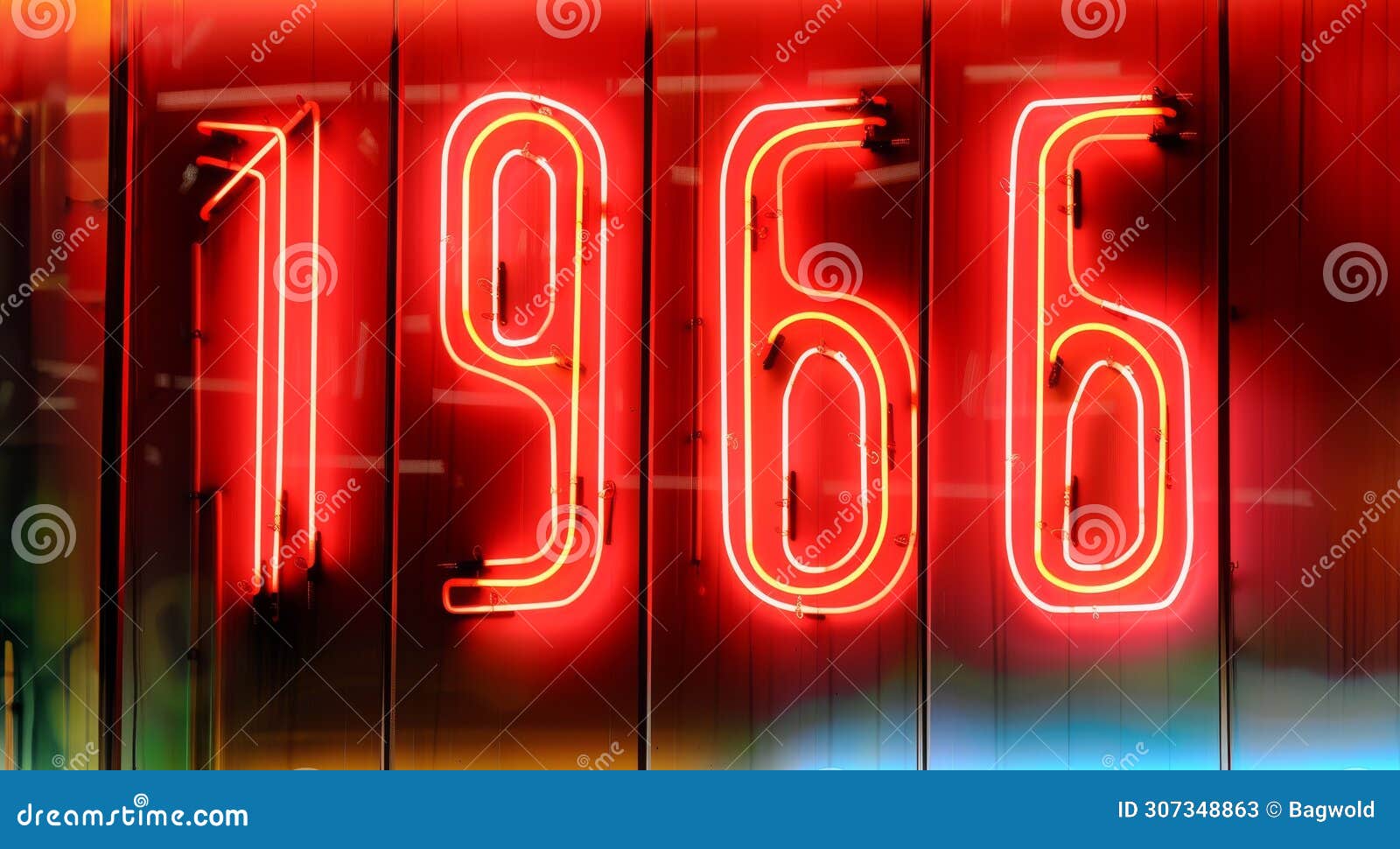 Rustic Retro 1966 Neon Sign Stock Illustration - Illustration of ...