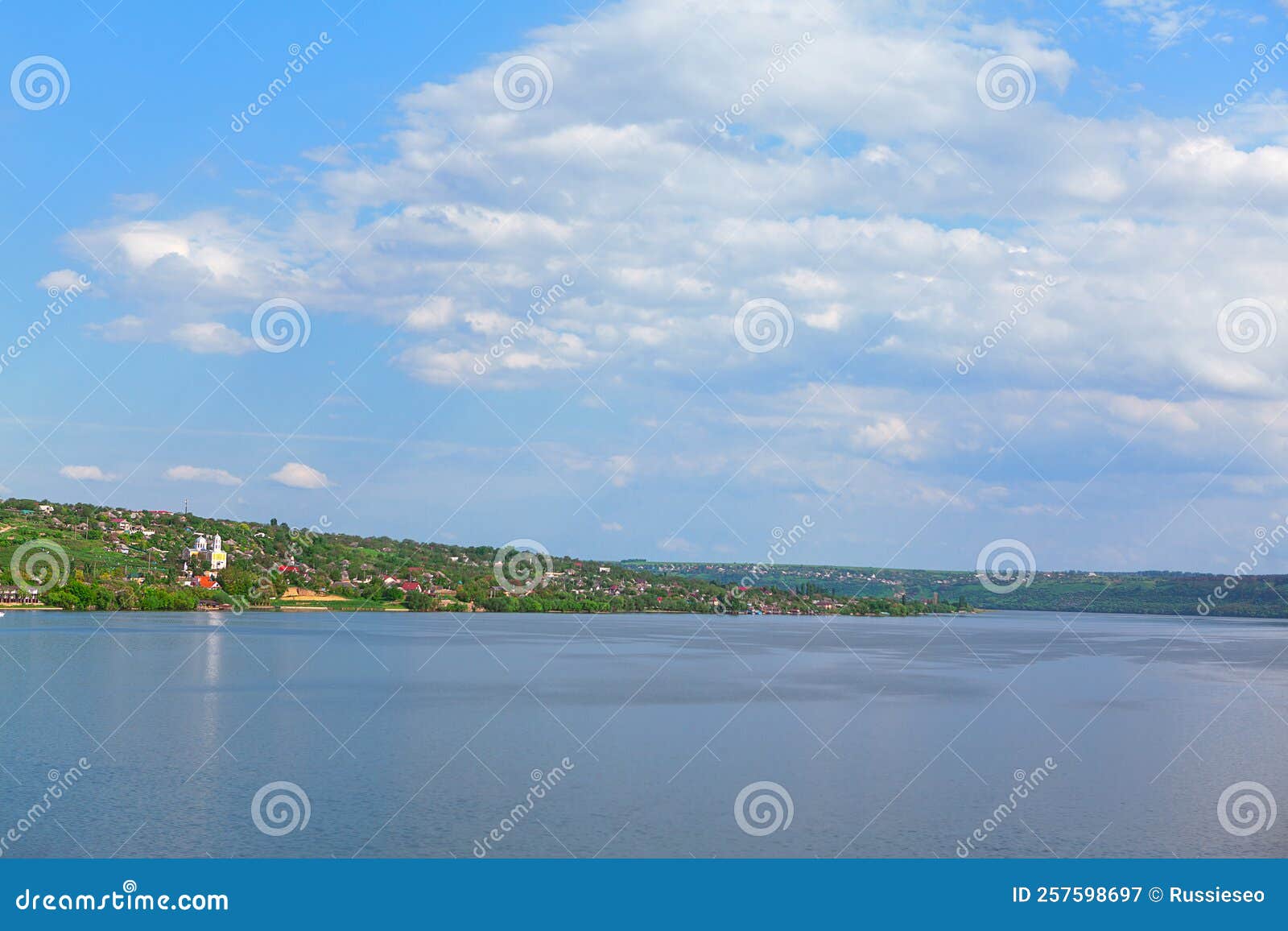 Rustic riverside scenery stock image. Image of blue - 257598697