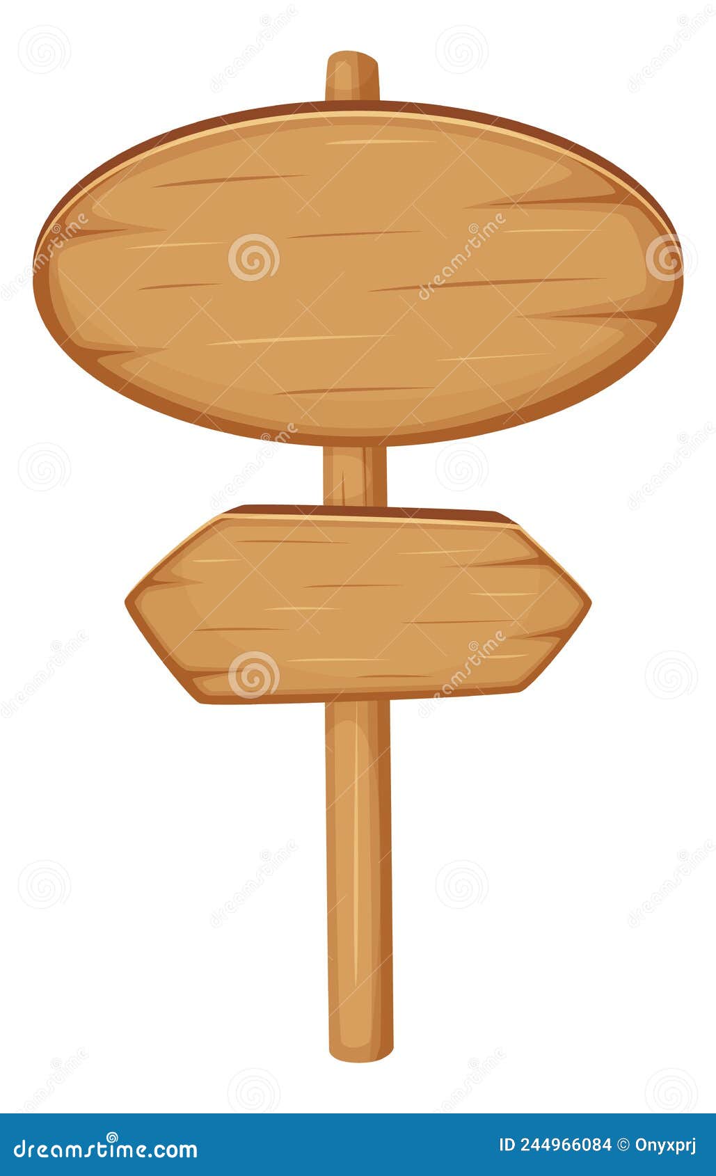 Rustic Road Sign with Wood Texture. Empty Guidepost Template Stock ...