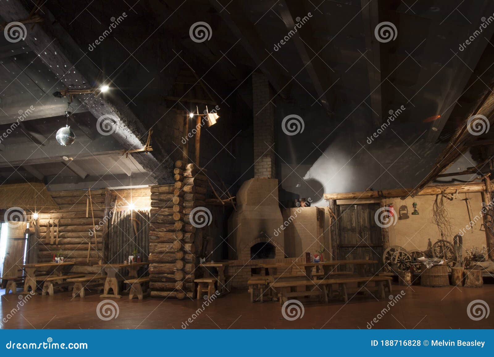Rustic Interior of a Lithuanian Restaurant. Editorial Stock Photo ...