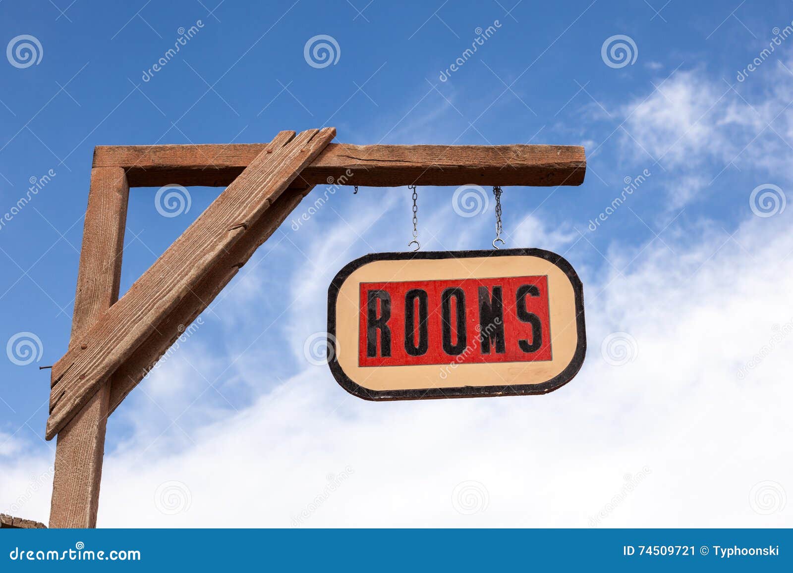 Rustic rooms sign stock image. Image of hotel, rooms - 74509721