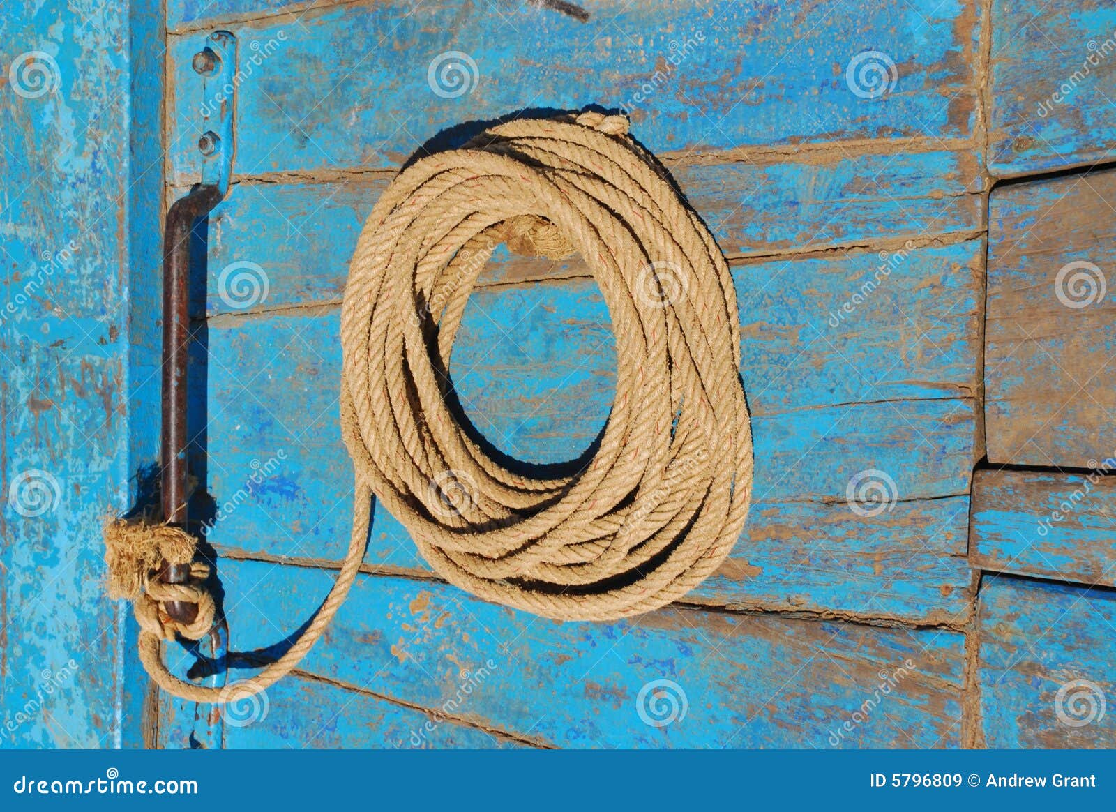 Rustic Rope on Boat Bow stock image. Image of paint, knot - 5796809