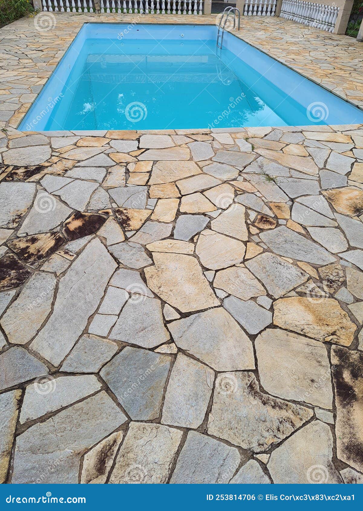 Rustic, Rough and Dirty Stone Pool Floor, . Stock Photo - Image of ...