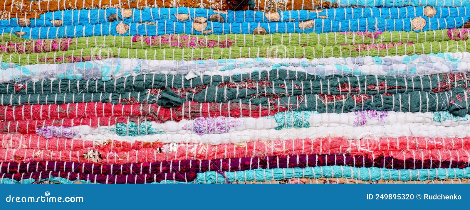 Rustic Rug Made of Fabric Flap. Abstract Color Horizontal Background ...