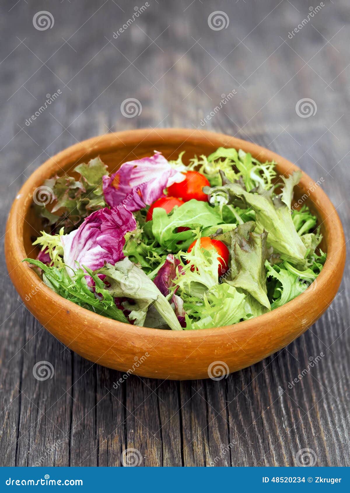 Rustic salad greens stock photo. Image of closeup, leaf - 48520234