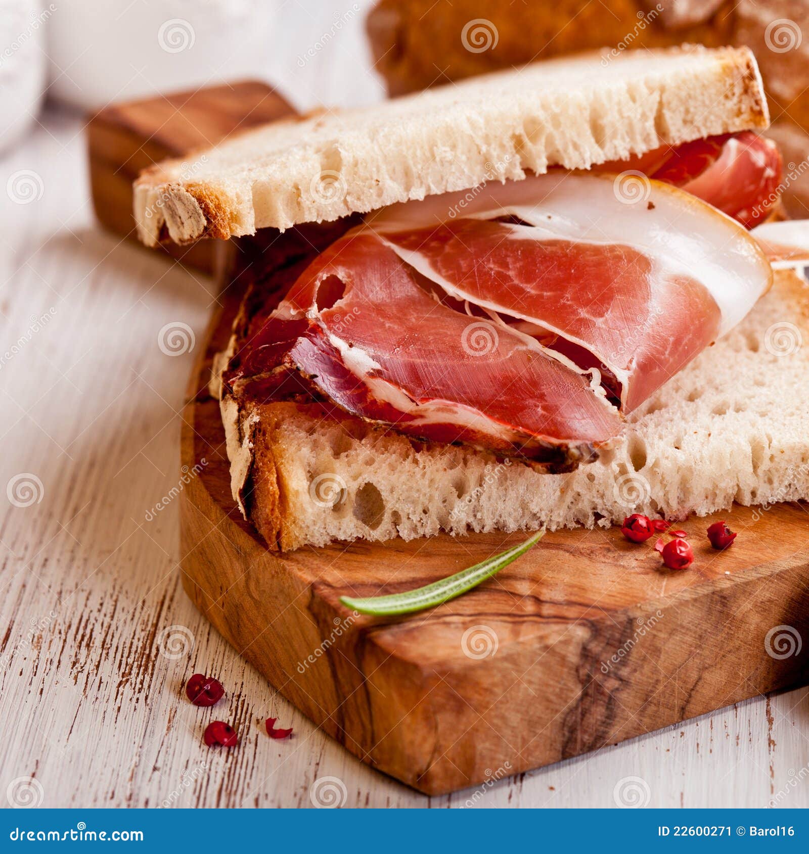 Rustic Sandwich with Farmhouse Bacon Stock Image - Image of rural, cuts ...