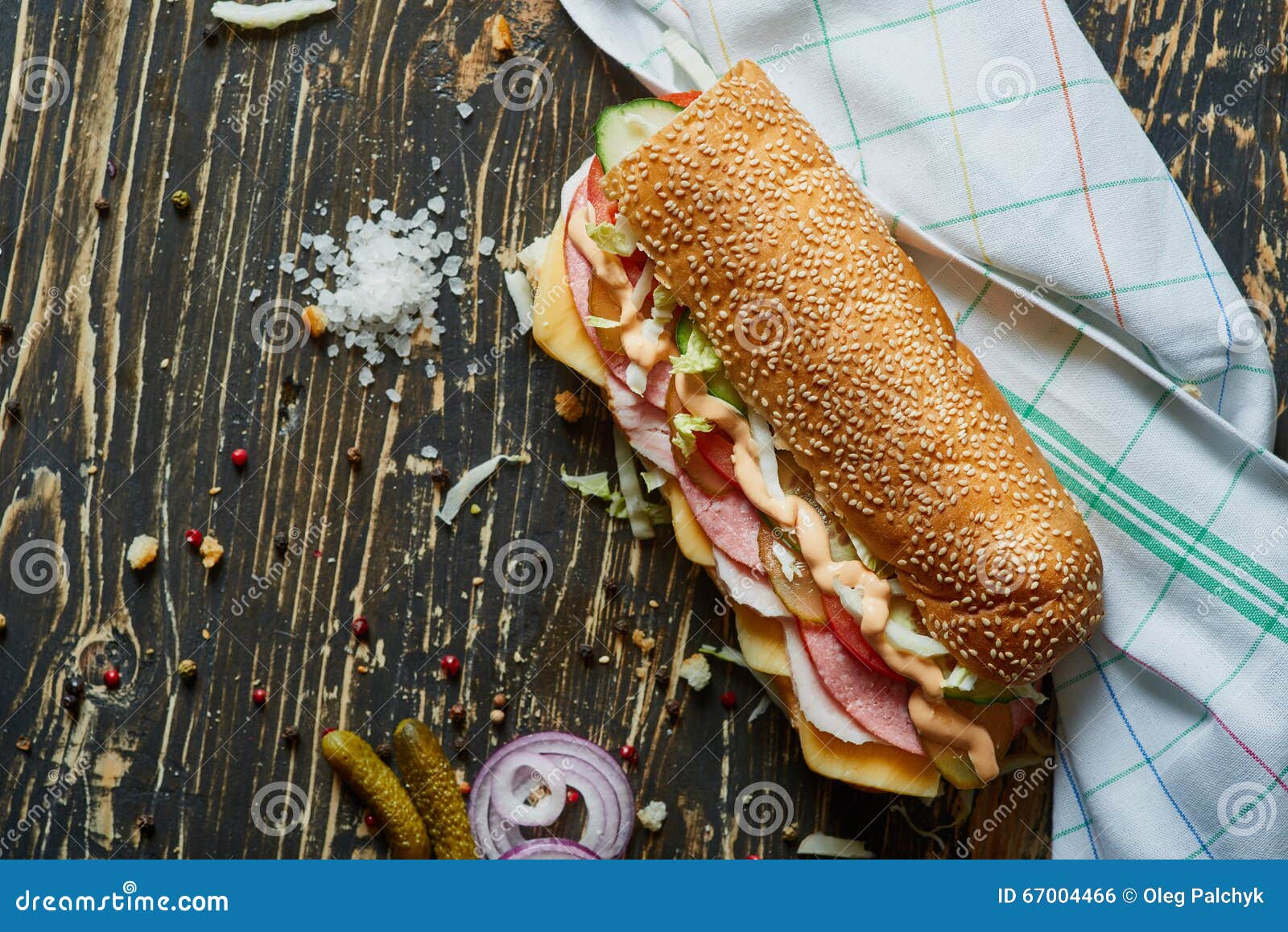Rustic Sandwich with Set of Ingridients Stock Photo - Image of board ...