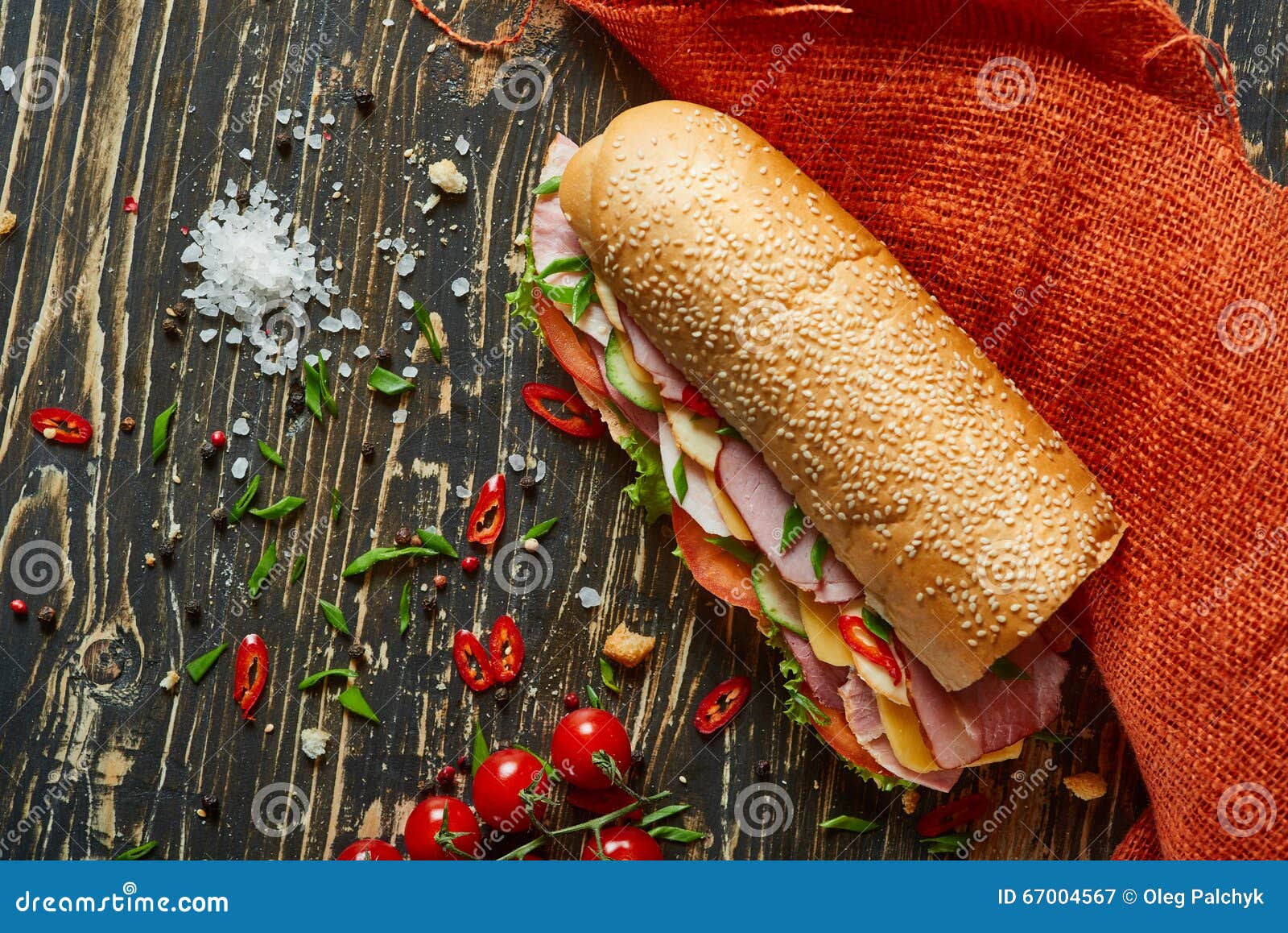 Rustic Sandwich with Set of Ingridients Stock Image - Image of rustic ...