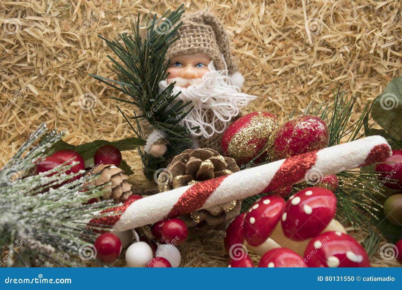 Rustic Santa Claus Decorations Stock Photo - Image of claus, adornment ...