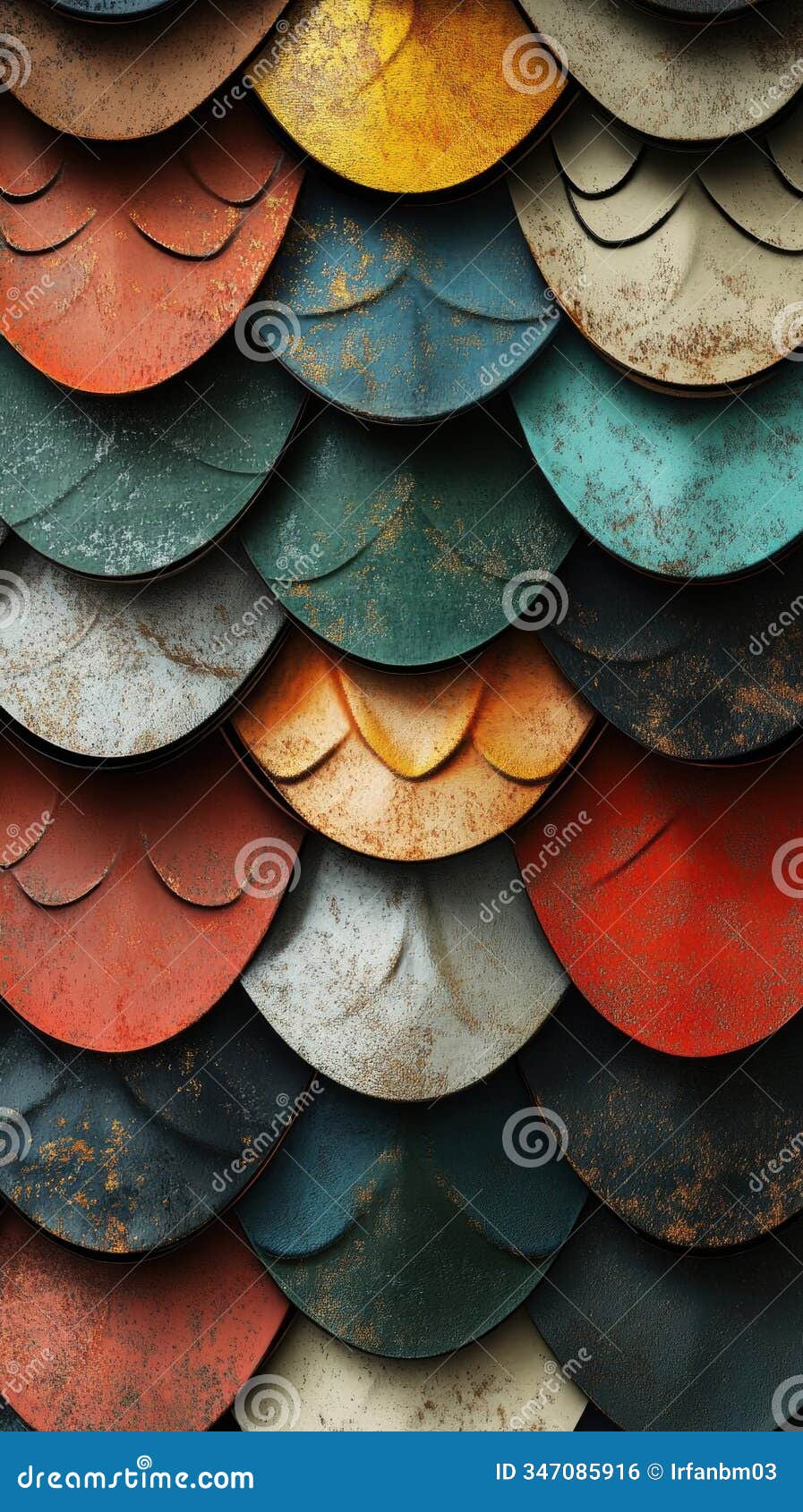 Rustic Scaled Metal Wall Art, a Textured and Colorful Abstract ...