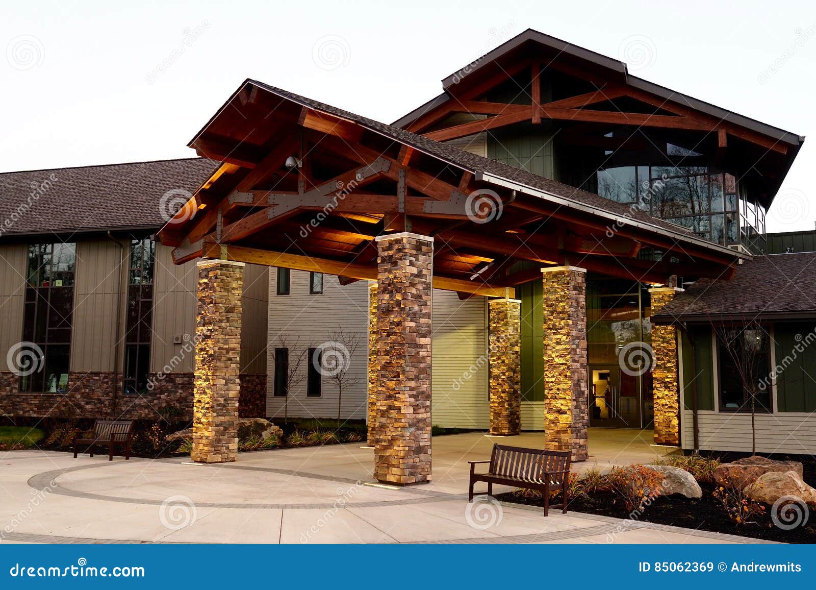 Rustic School Architecture stock image. Image of mountain - 85062369