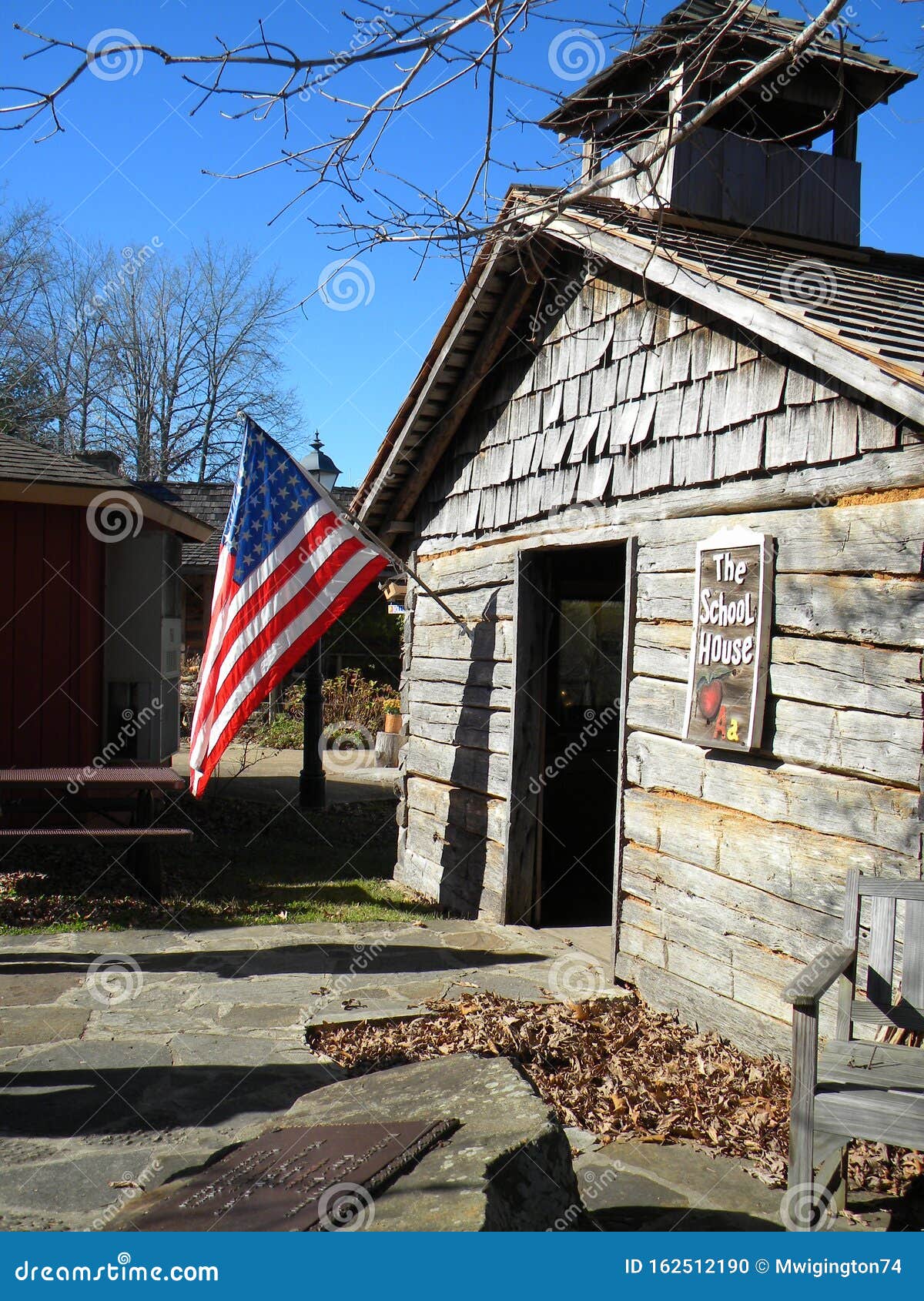 Rustic School House Flying the US Flag Editorial Image - Image of peace ...