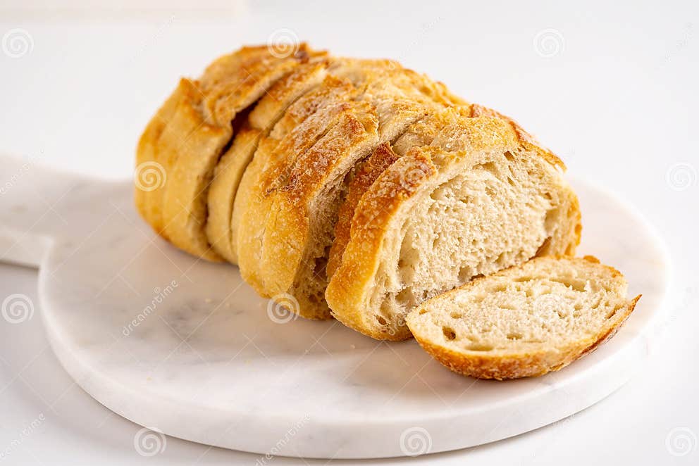 Rustic Sliced Sourdough Bread Loaf Stock Photo - Image of loaf ...