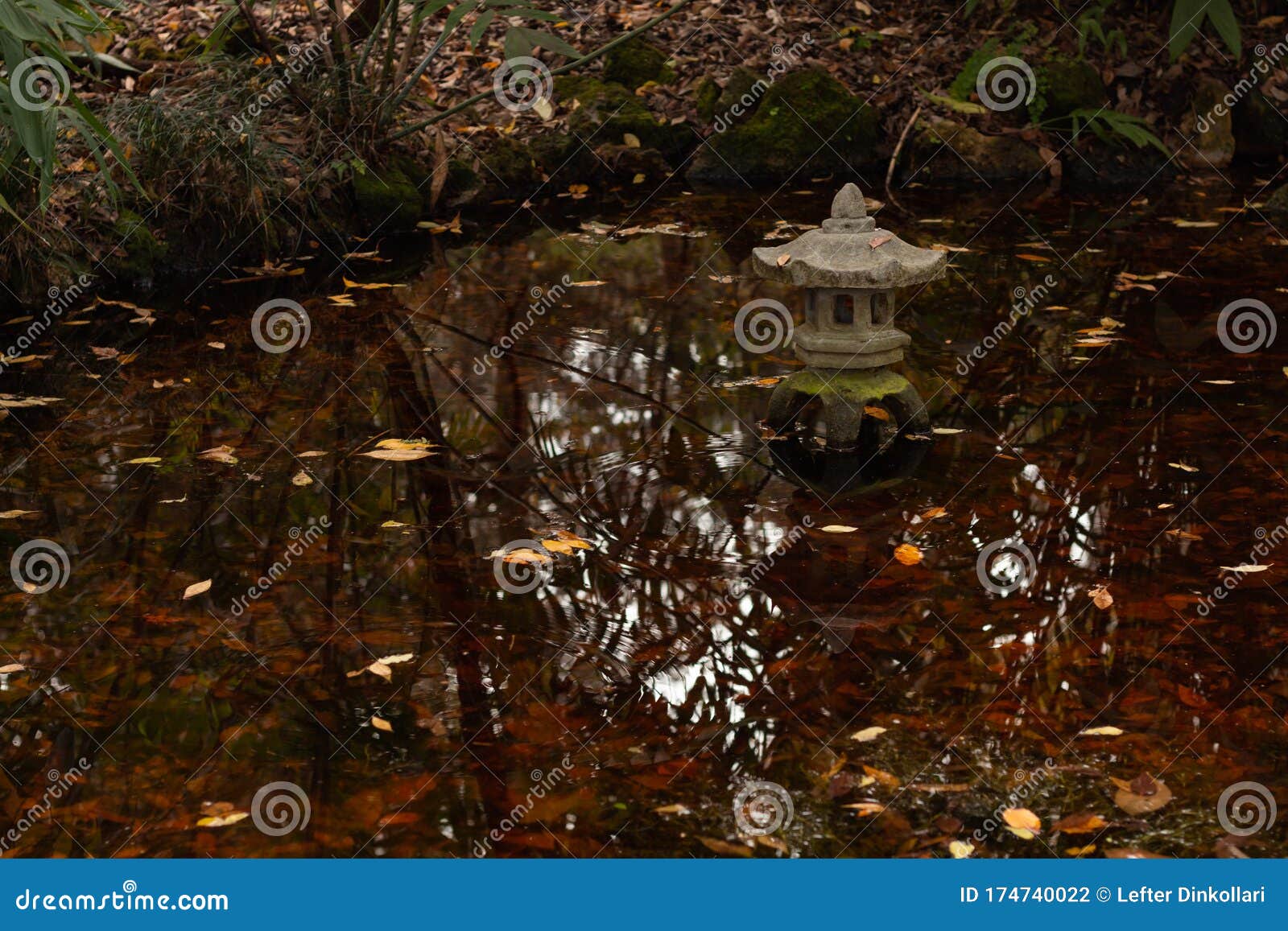 Rustic Small Decorative Pond Water Temple Stock Photo - Image of ...