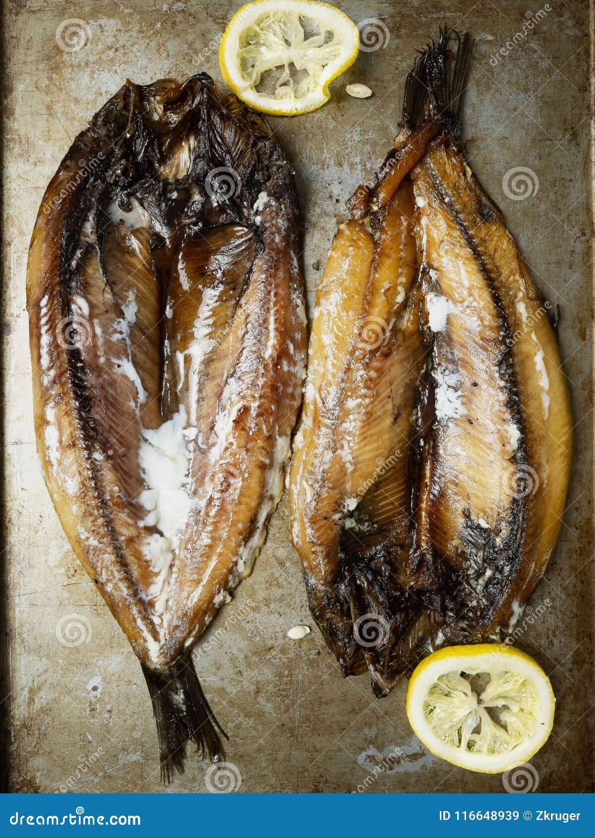 Rustic Smoked English Kippers Stock Image - Image of rustic, kipper ...
