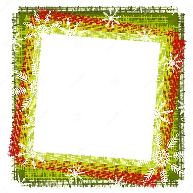 Rustic Snowflake Frame or Border 2 Stock Illustration - Illustration of ...