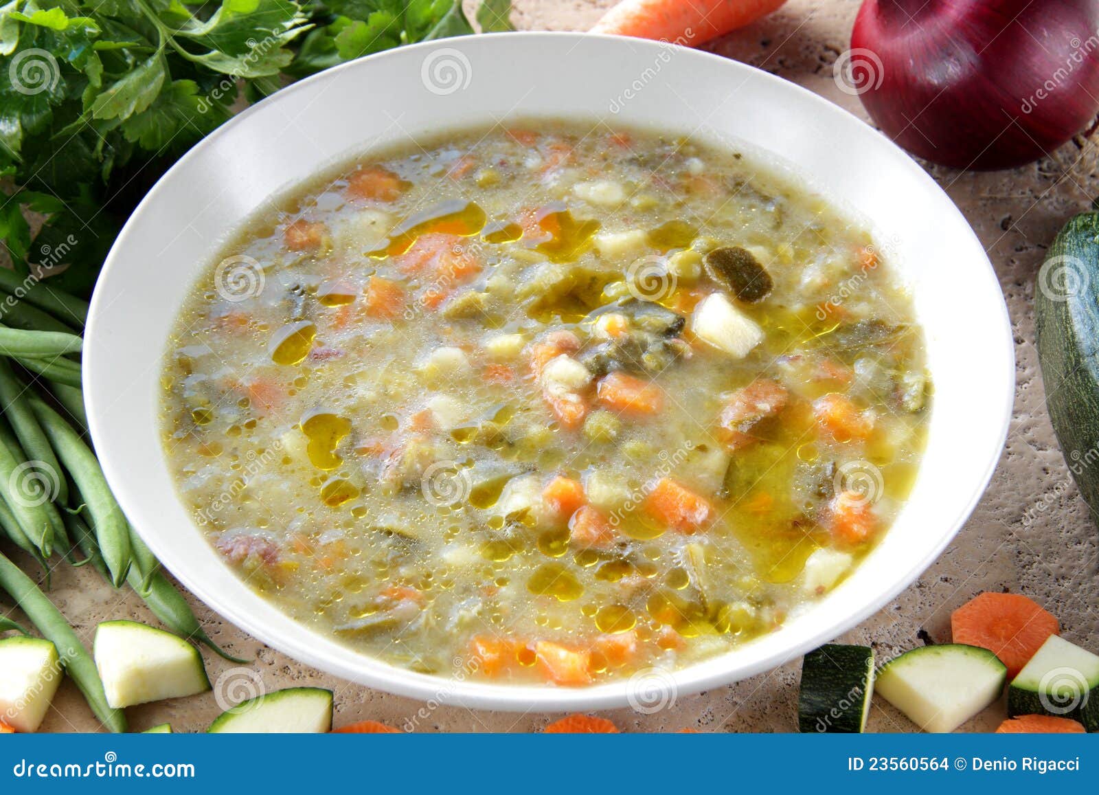 Rustic Soup Whit Vegetables Stock Photo - Image of green, lunch: 23560564