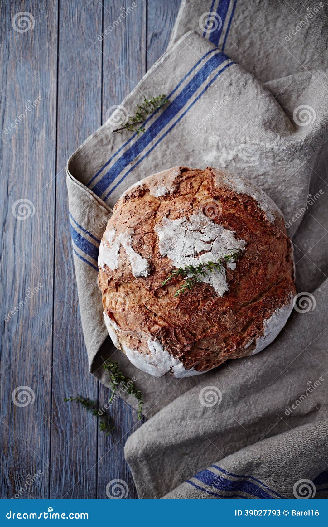 Rustic Sourdough Bread on a Linen Cloth Stock Image - Image of linen ...