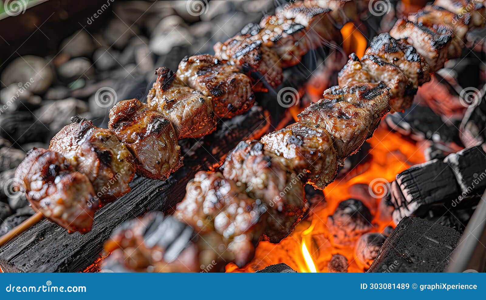 Rustic Souvla Delight stock image. Image of lamb, lunch - 303081489