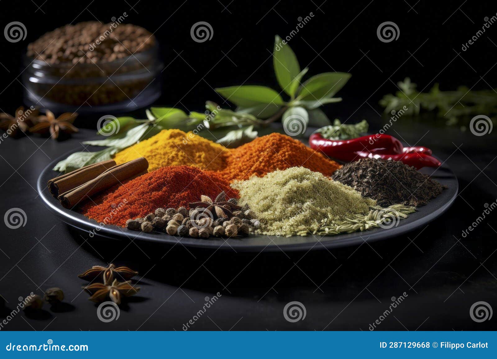 Rustic Spice Assortment Display Stock Illustration - Illustration of ...
