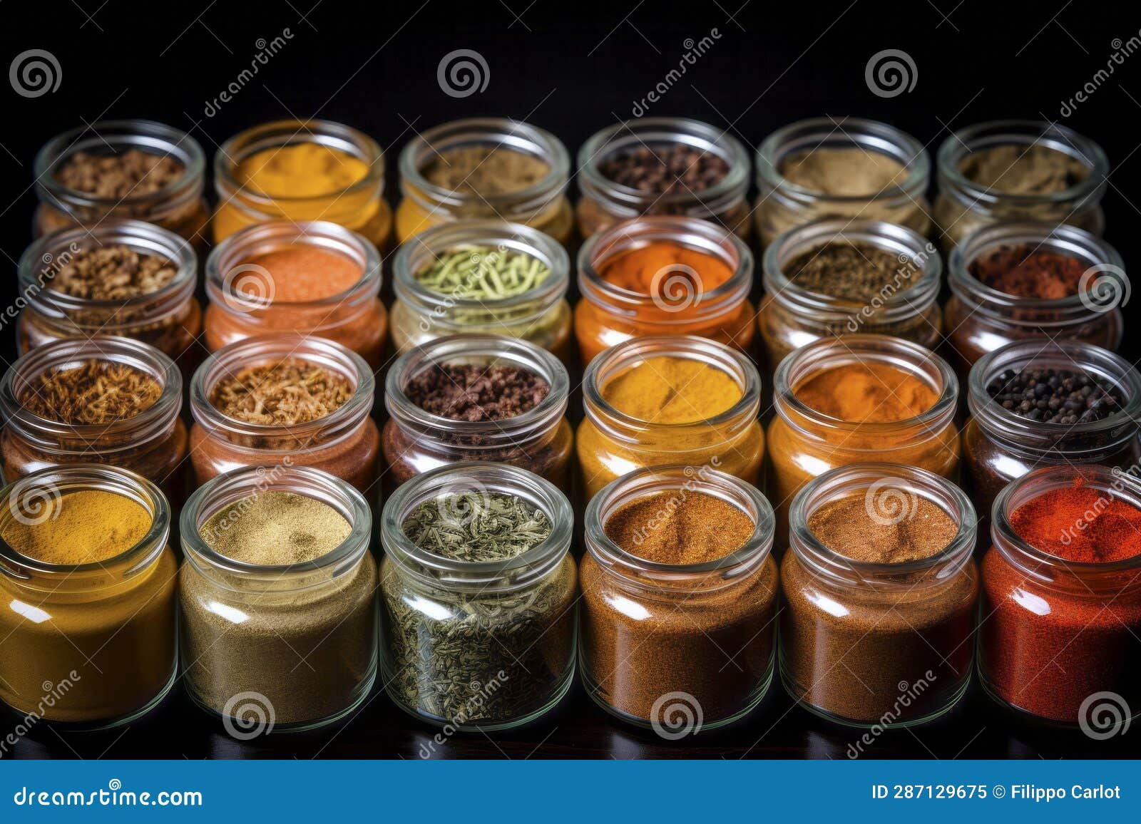 Rustic Spice Assortment Display Stock Illustration - Illustration of ...