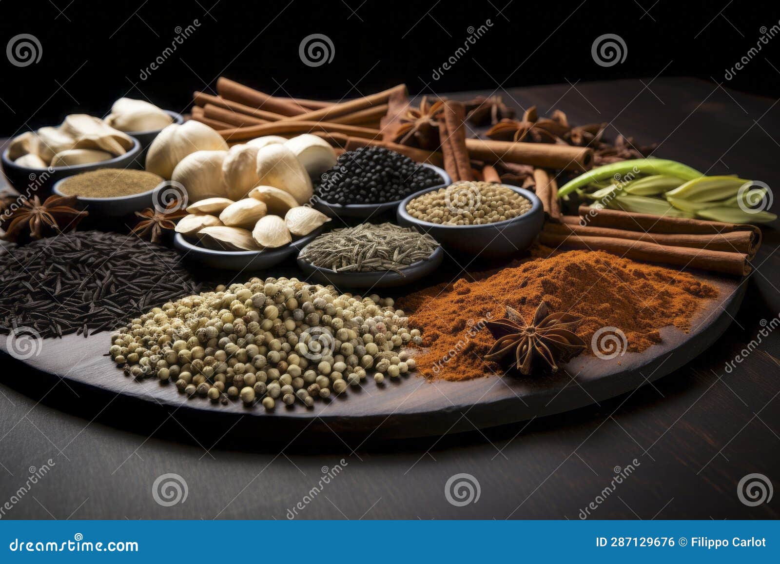 Rustic Spice Assortment Display Stock Photo - Image of pepper, cinnamon ...