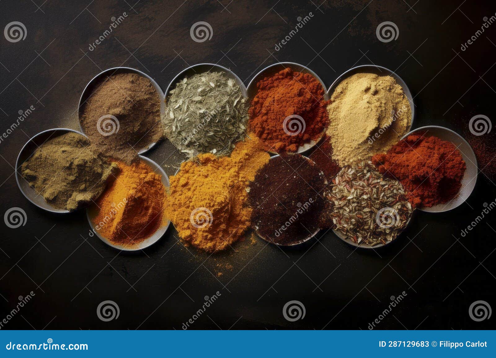 Rustic Spice Assortment Display Stock Illustration - Illustration of ...