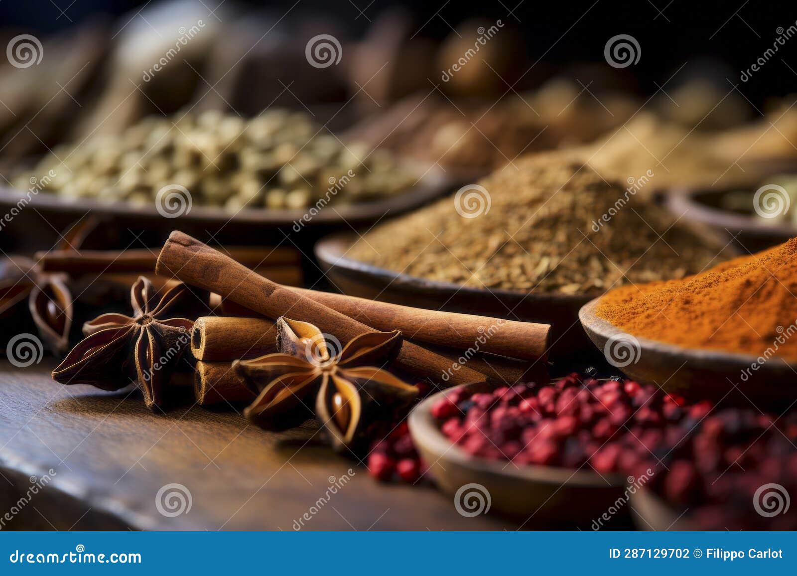 Rustic Spice Assortment Display Stock Illustration - Illustration of ...