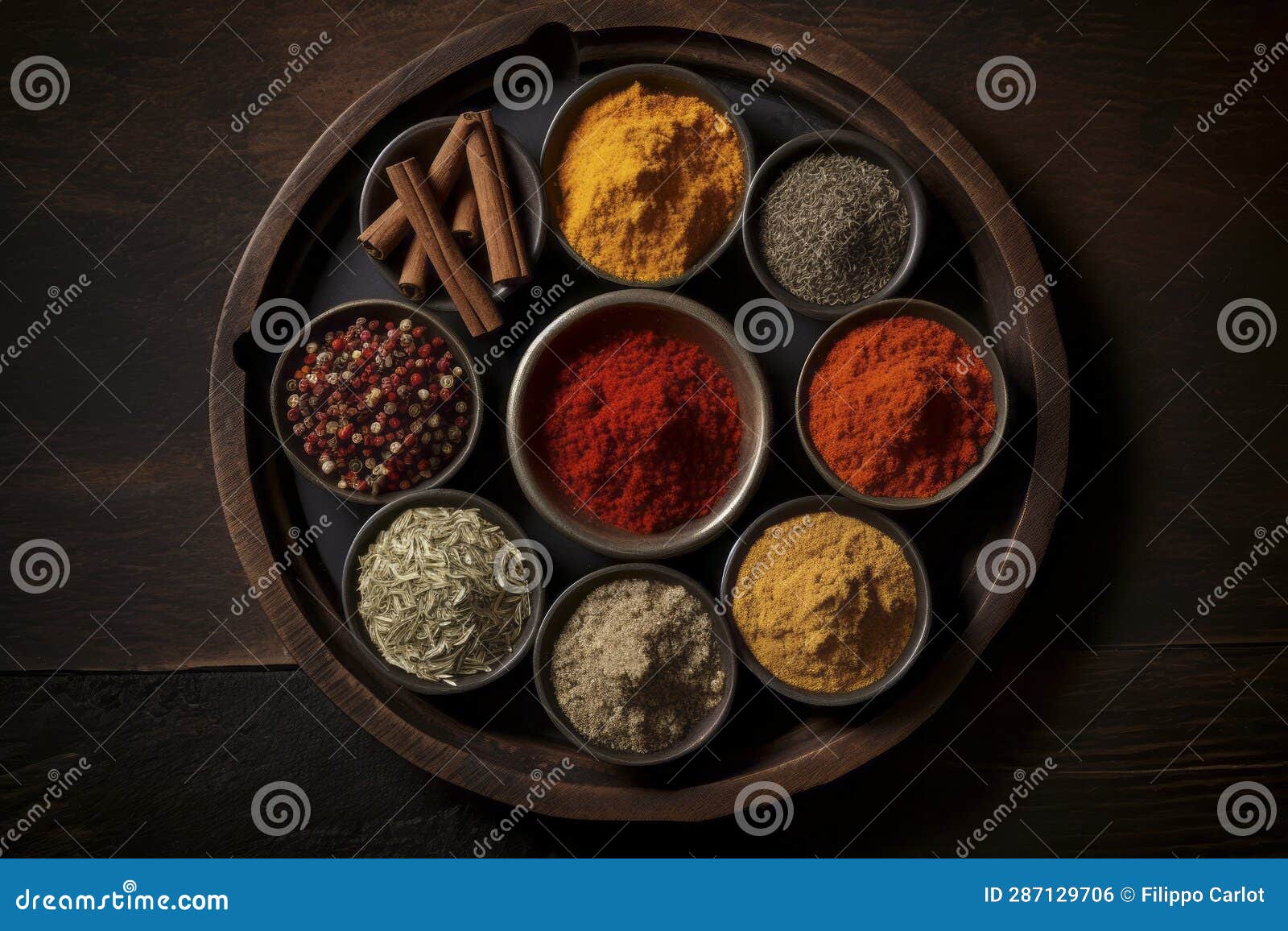 Rustic Spice Assortment Display Stock Photo - Image of aromatic ...